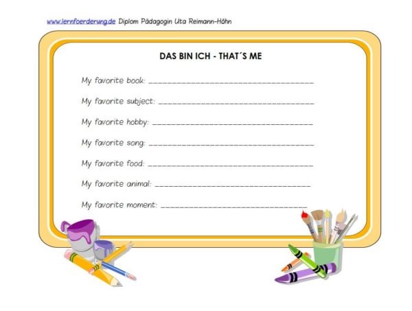 Mit diesem Steckbrief spielerisch Englisch lernen in der Grundschule