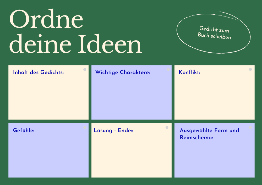 Gedicht zu einem Buch schreiben (2 Beispiele)